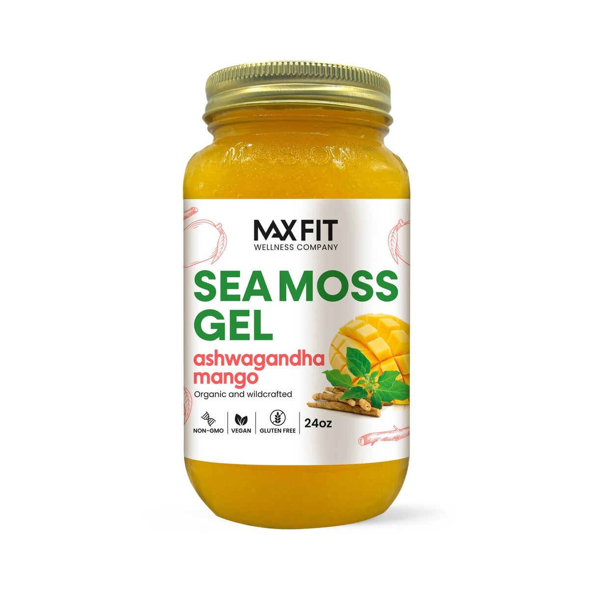 Ashwagandha Mango Sea Moss Gel 24 oz | Buy Ashwagandha Sea Moss Gel – Max Fit Wellness
